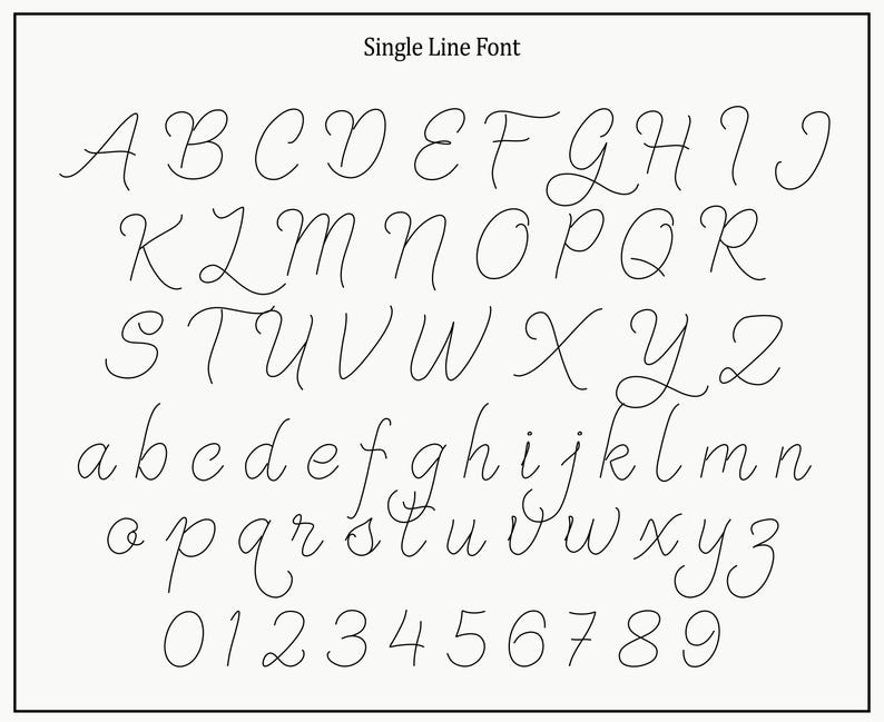 Single Line Font One Line Font Stroke Font Single Line Font for Cricut ...