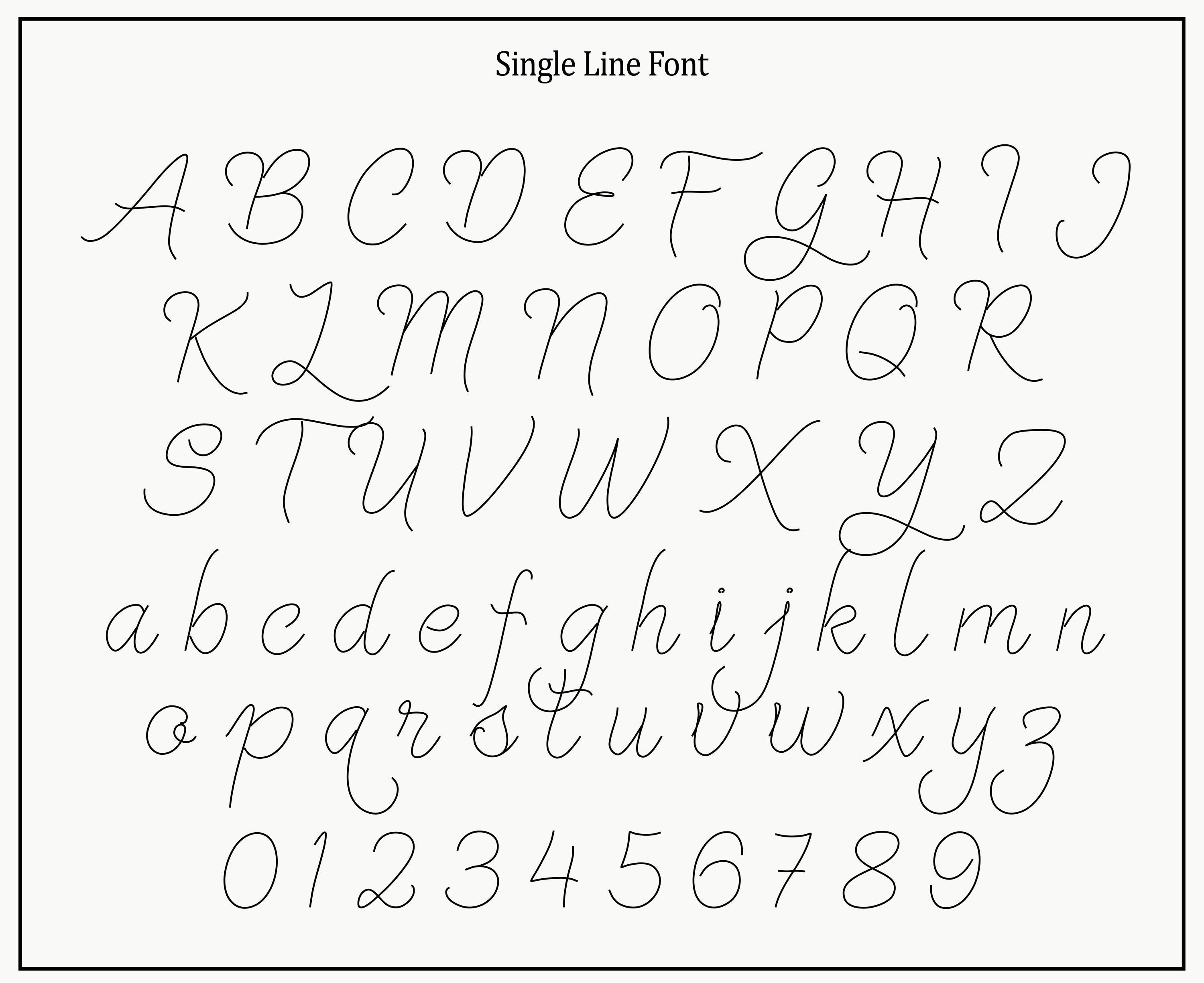 Single Line Font One Line Font Stroke Font Single Line Font for Cricut ...