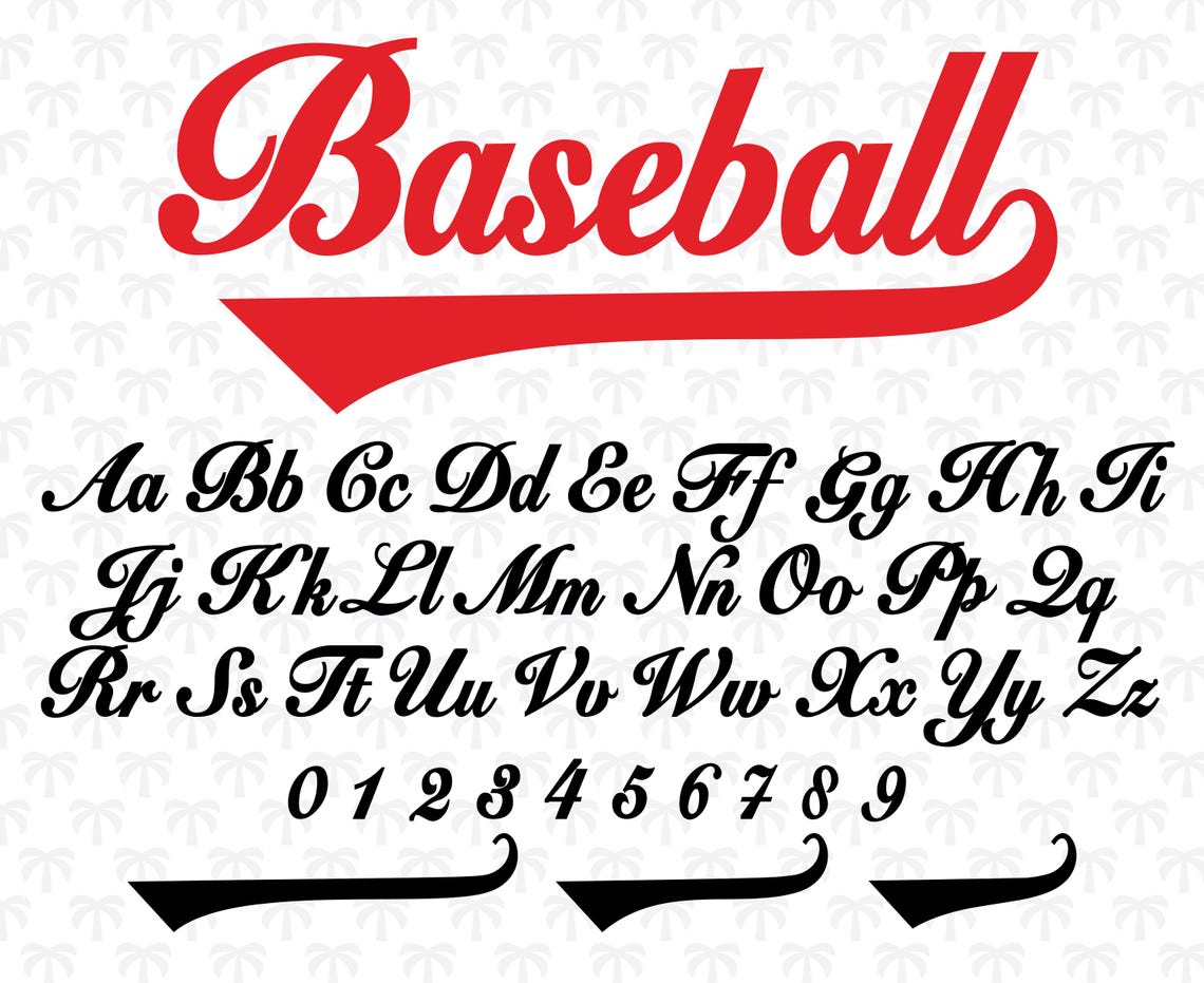 Baseball Font Baseball Script Font Baseball Font With Tail Baseball ...