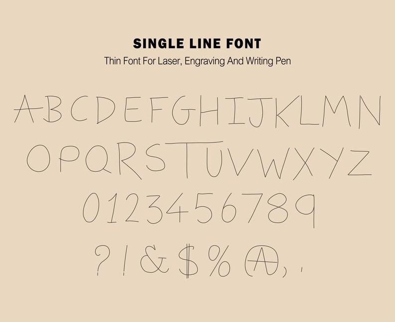 Single Line Font One Line Font Laser Font Engraving Font Single Stroke ...