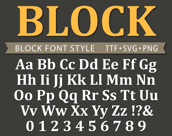 Bold Serif Font Block Font Block Style Font Block Script Font Serif ...