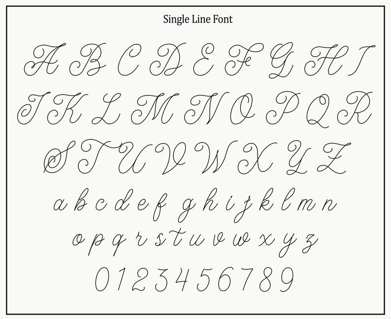 Single Line Font One Line Font Stroke Font Single Line Font for Cricut ...