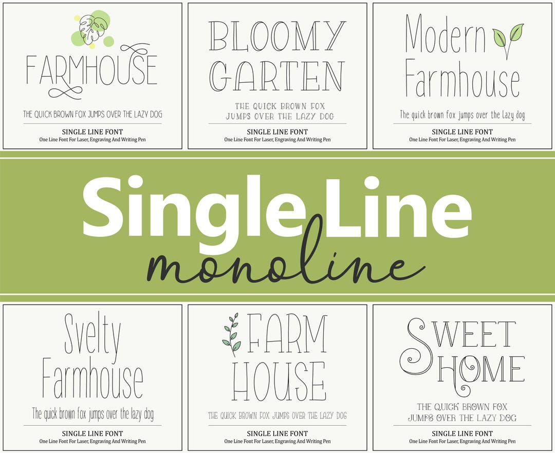 Single Line Font One Line Font Single Line Font for Cricut Silhouette ...