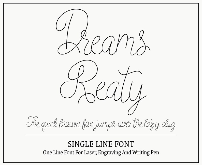 Single Line Font Cursive One Line Font for Laser Engraving Font Cricut ...