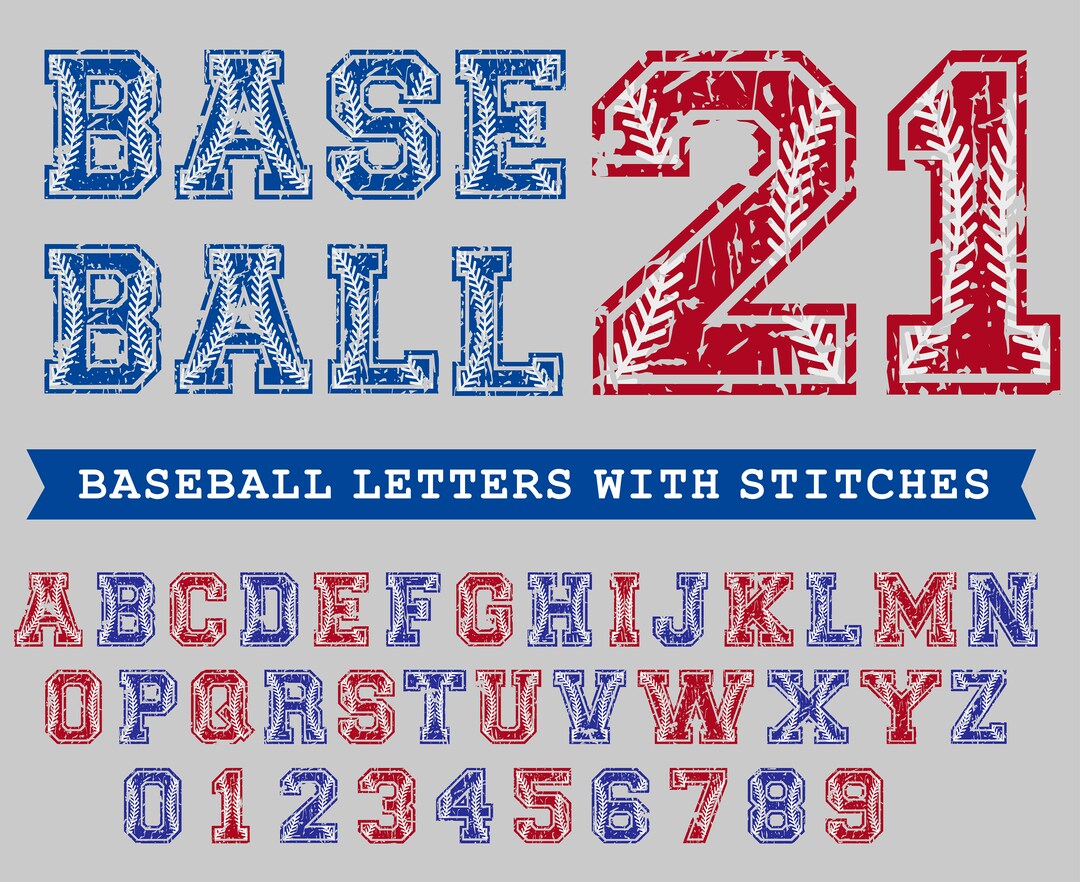 Baseball Font Baseball Font With Stitches Baseball Lace Letters ...