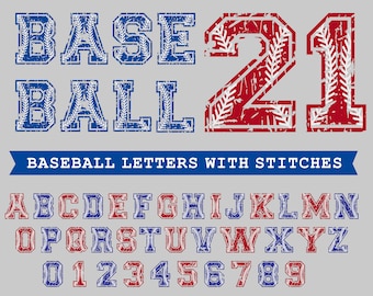 Baseball Font Sport Font Baseball Font With Stitches Baseball Letters ...