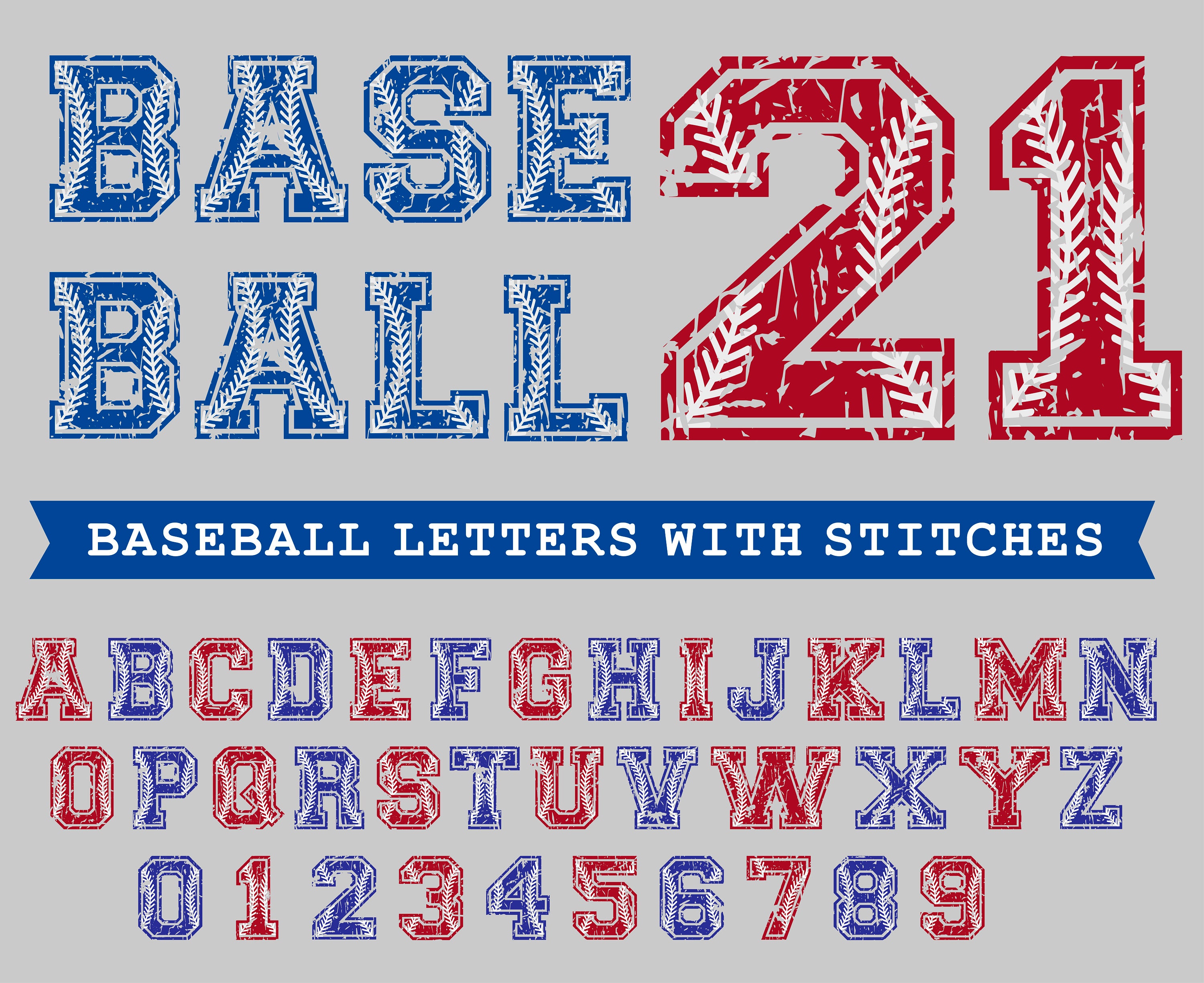 Baseball Font Baseball Font With Stitches Baseball Lace Letters ...