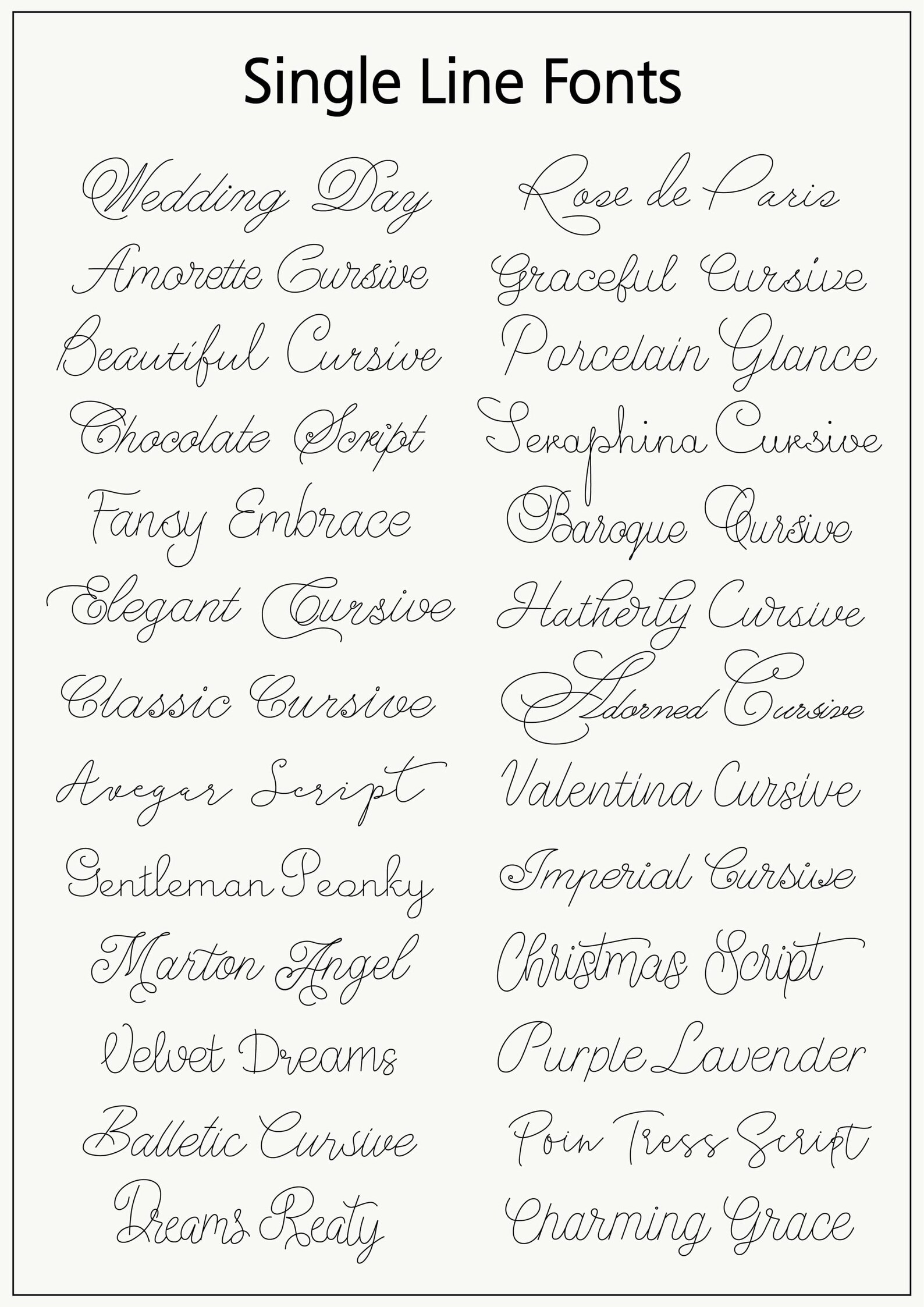 Single Line Font One Line Font Laser Font Engraving Font Single Stroke ...