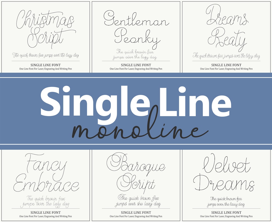 Single Line Font One Line Font Single Line Font for Cricut Silhouette ...
