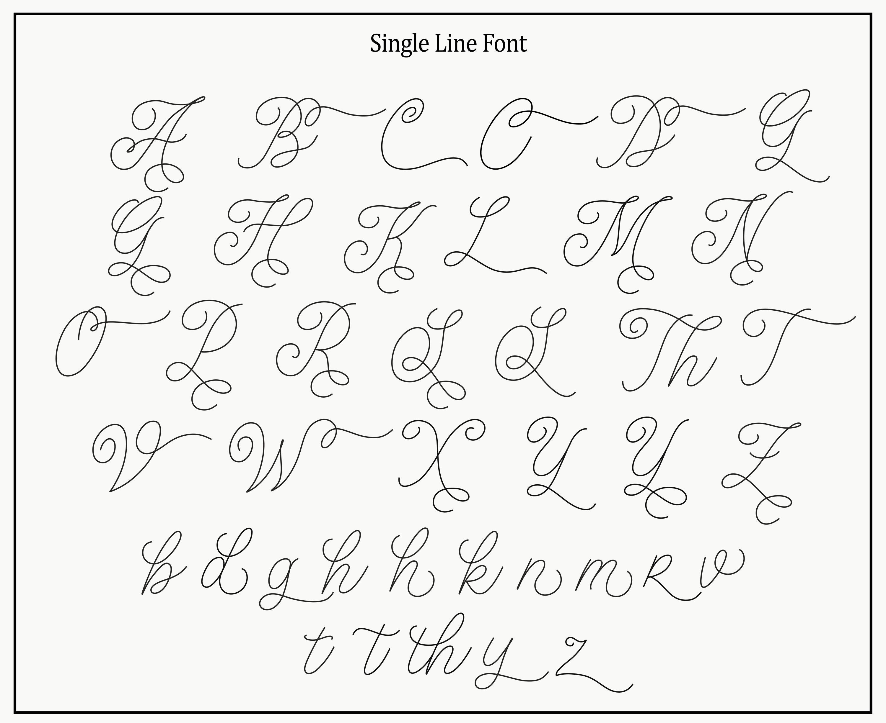 Single Line Font One Line Font Stroke Font Single Line Font for Cricut ...