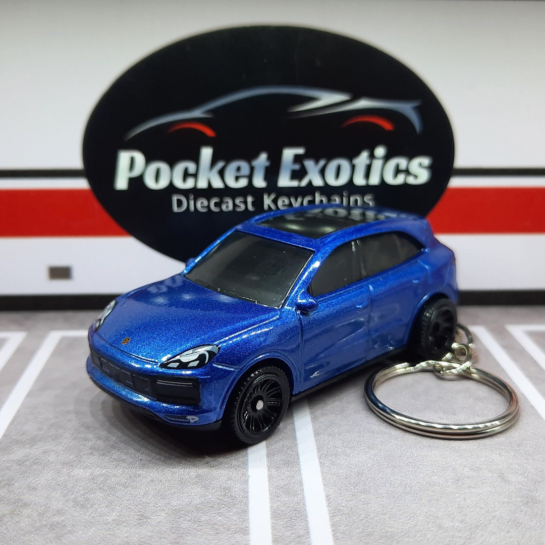 Porsche Cayenne Turbo Keychain or Ornament Blue, Matchbox Diecast ...