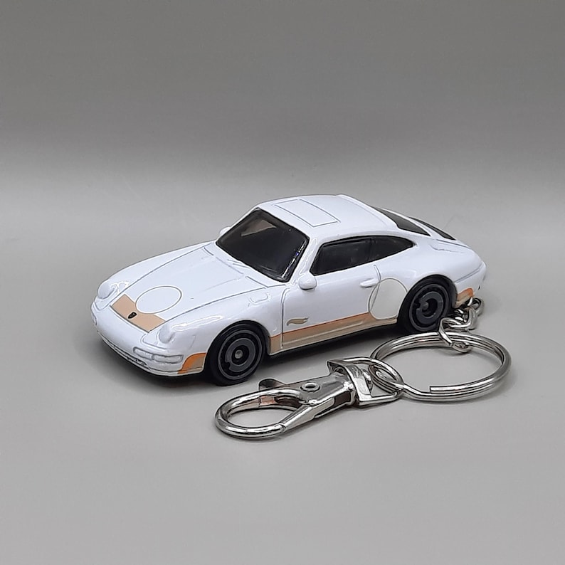 1996 Porsche 911 Carrera (993) Keychain, White Diecast Hot Wheels Bag ...