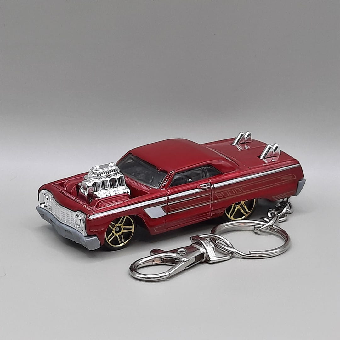 1964 Chevrolet Impala Keychain, Red Chevy Diecast Hot Wheels Bag Charm ...