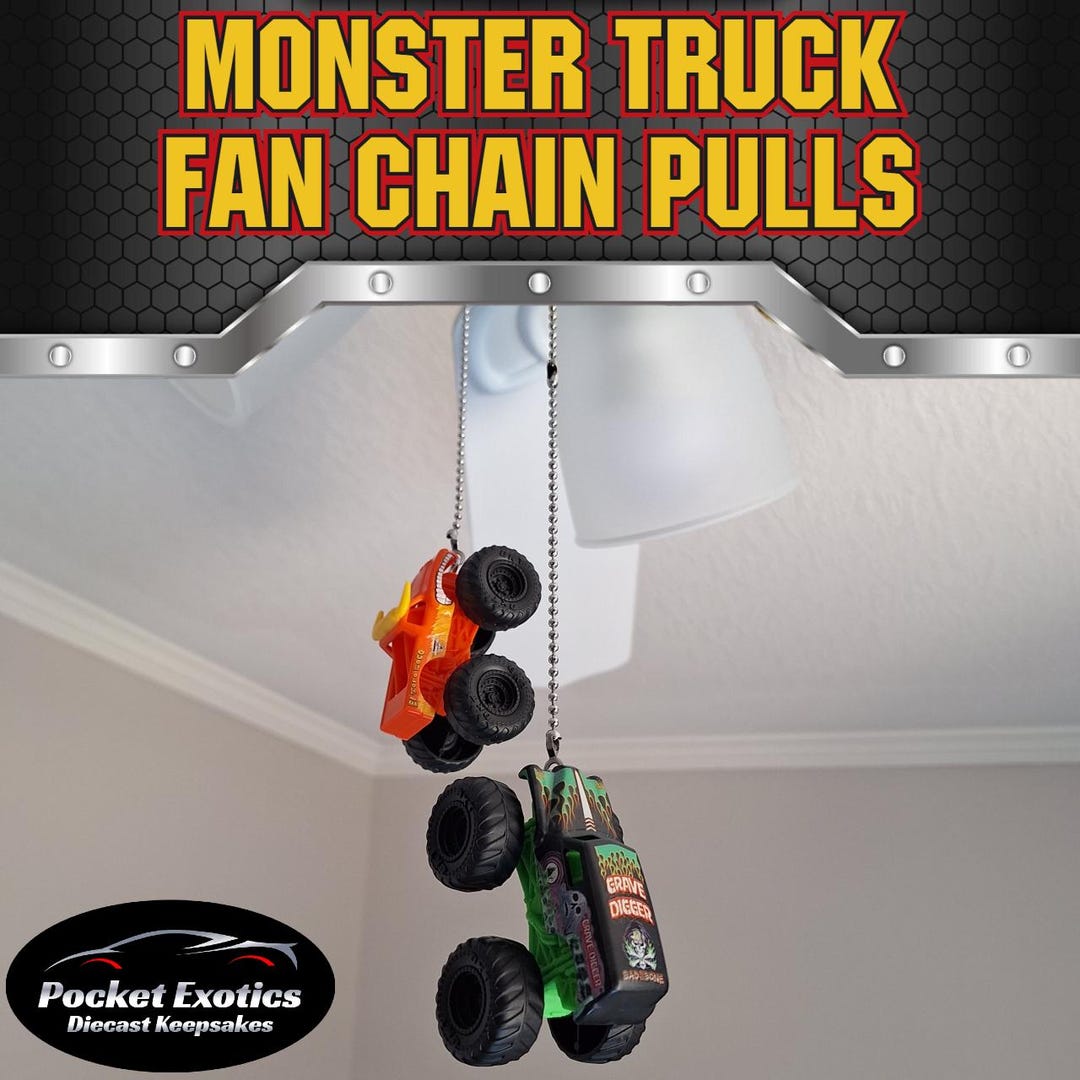 Monster Truck Ceiling Fan or Lamp Chain Pull Pendent, Official Monster ...