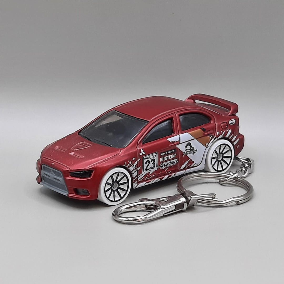 Mitsubishi Lancer Evo 10 X Keychain, Red Diecast Hot Wheels Bag Charm ...