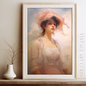 Vintage Rococo French Lady Painting Antique Female Portrait Oil ...