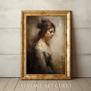 Vintage Girl Portrait Painting | Antique Portrait | Vintage PRINTABLE ...