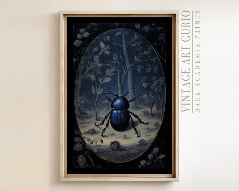 Dark Academia Printable Beetle Wall Art, Moody Rustic Beetle Print - Etsy