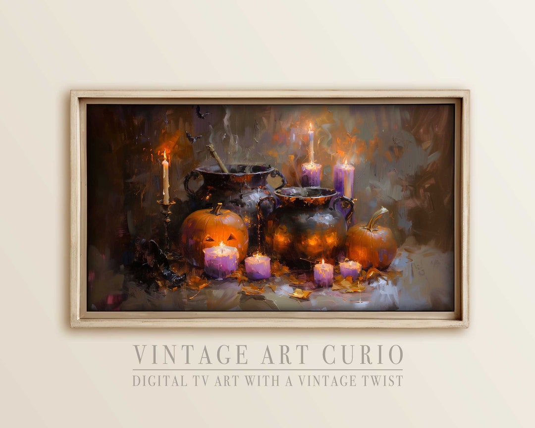 Witchy Halloween Frame TV Art, Rustic Autumn Farmhouse Screensaver ...