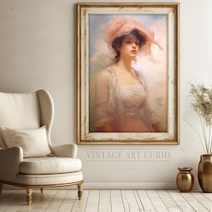 Vintage Rococo French Lady Painting Antique Female Portrait Oil ...
