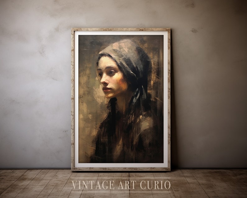 Vintage Girl Portrait Painting | Antique Portrait | Vintage PRINTABLE ...
