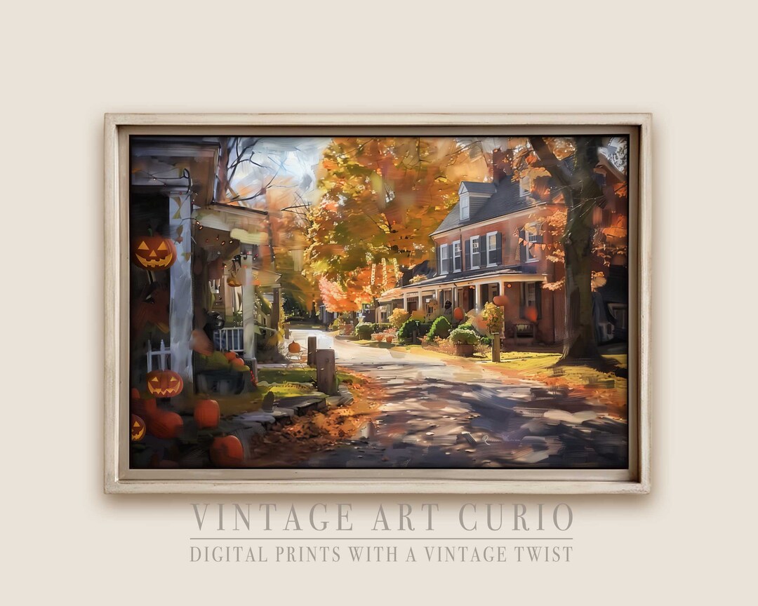Vintage Colonial Scenery Decor Rustic Autumn Farmhouse Wall Decor ...