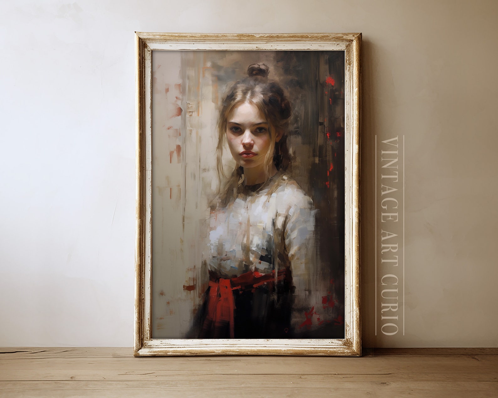 Vintage Girl Portrait Painting Antique Portrait Vintage - Etsy