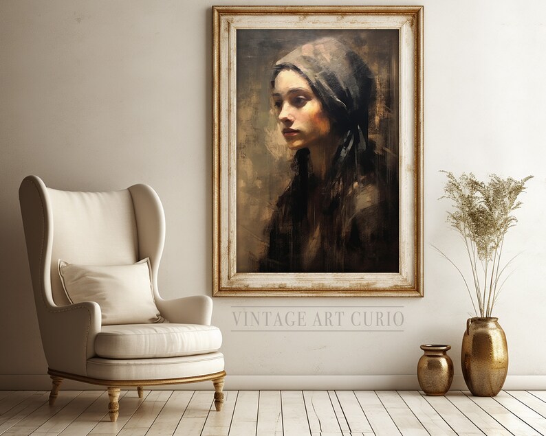 Vintage Girl Portrait Painting | Antique Portrait | Vintage PRINTABLE ...