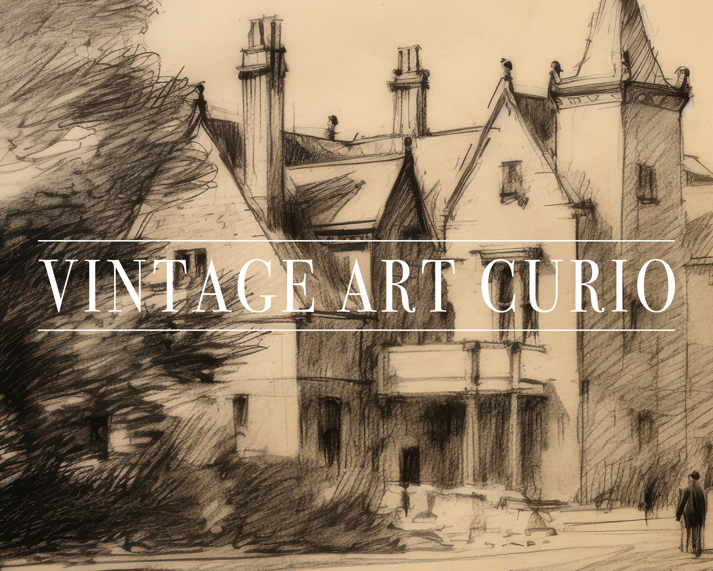 Vintage Architecture Sketch, Rustic Country Farmhouse Decor, PRINTABLE ...