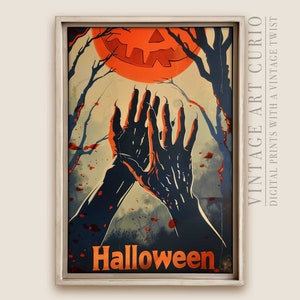Victorian Halloween Digital Print, Retro Rustic Farmhouse Wall Art ...
