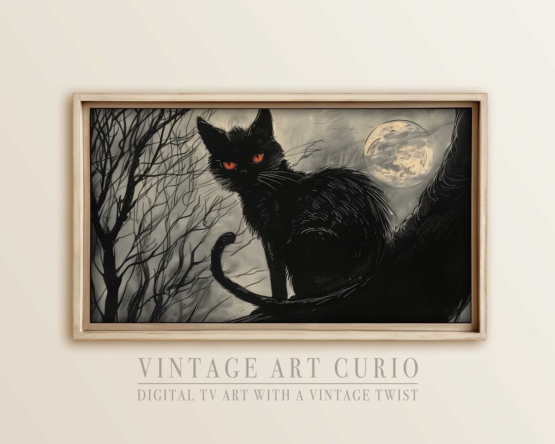 Witchy Halloween Frame TV Art, Rustic Gothic French Farmhouse ...