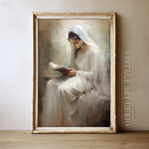Vintage Lady Reading Portrait Painting | Antique Portrait | Vintage ...