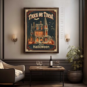 Victorian Halloween Digital Print, Retro Rustic Farmhouse Wall Art ...