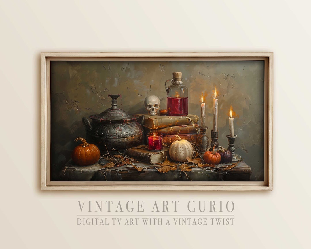 Witchy Halloween Frame TV Art, Rustic Autumn Farmhouse Screensaver ...