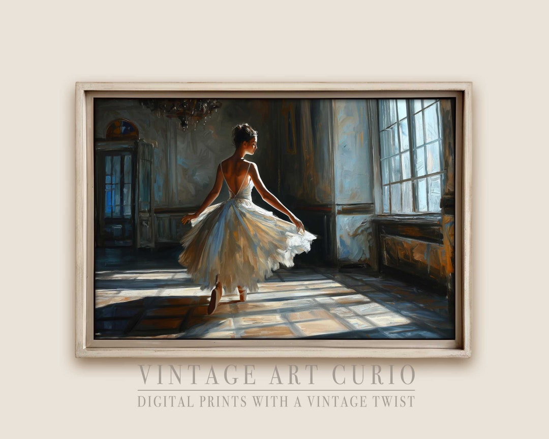 Antique Ballerina Dance Studio Decor Printable Wall Art, Neutral French ...