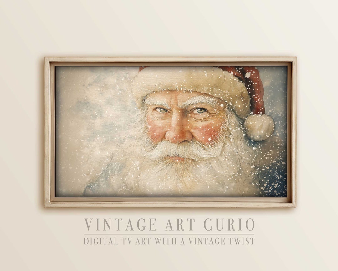 Whimsical Santa Claus TV Frame Art & Screensaver - Rustic Vintage ...