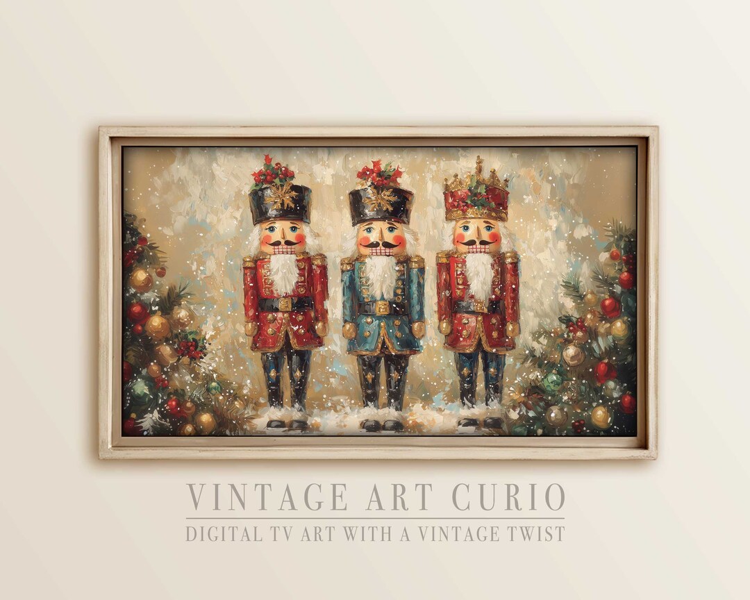 Whimsical Nutcrackers in Winter Wonderland TV Frame Art & Screensaver - Rustic and Elegant ...