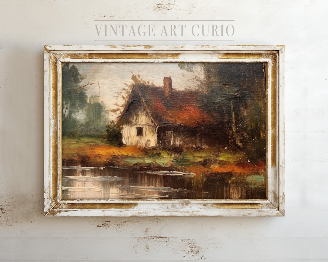 Rustic Country Art Print Vintage Farmhouse Painting PRINTABLE Digital ...
