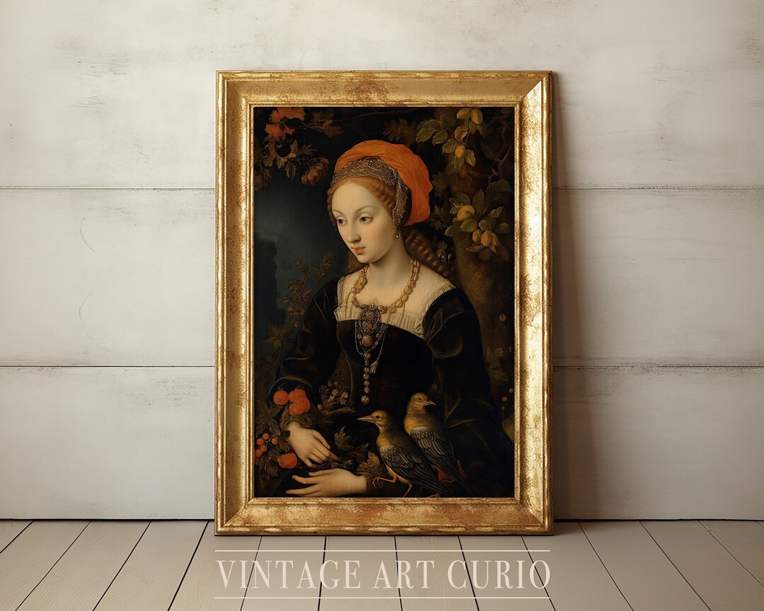 Vintage Lady Portrait Print: Dark Academia Rustic Woman (digital ...