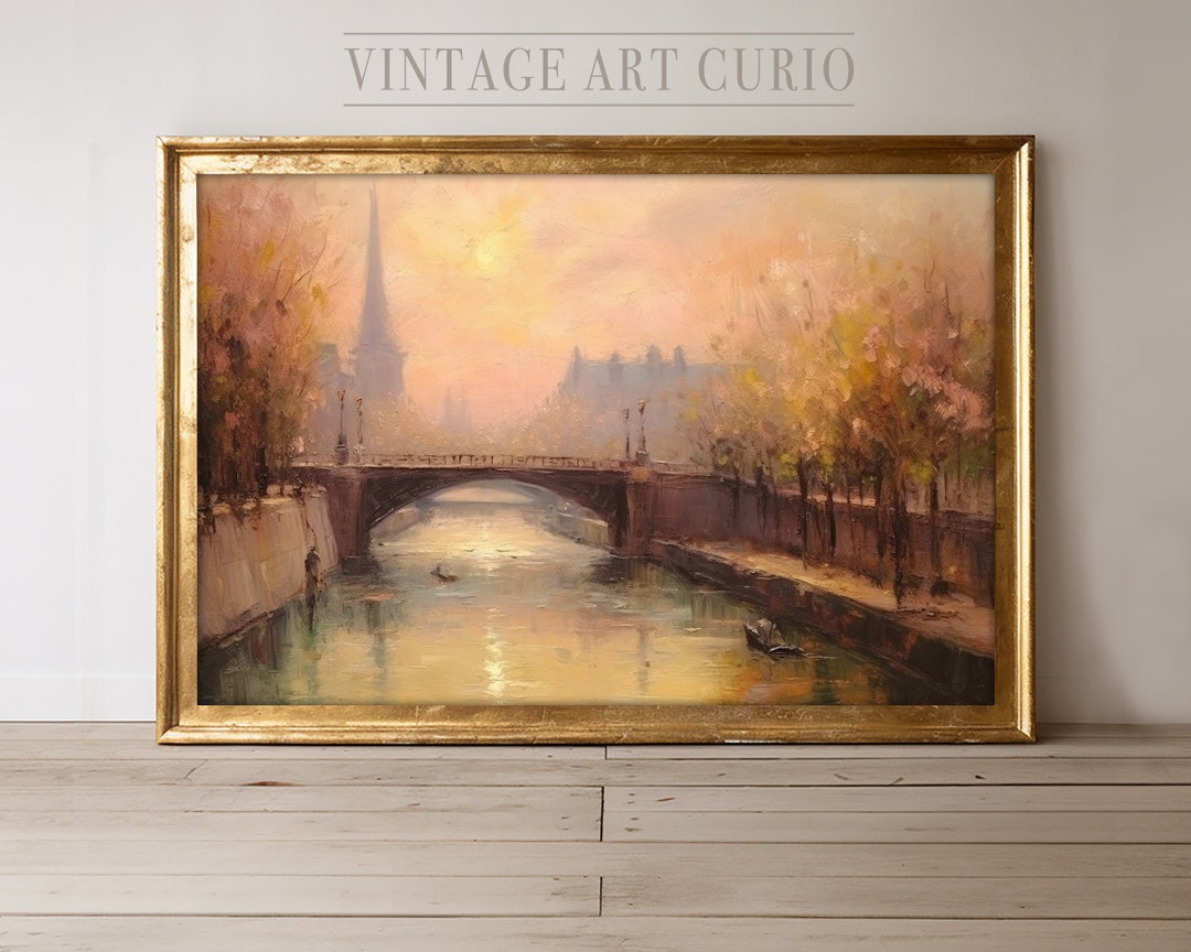 Vintage Painting of Paris | Rustic European City Painting | Printable ...