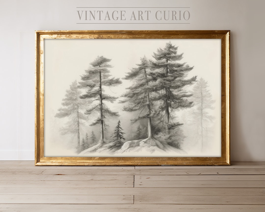Landscape Sketch | Rustic Country Farmhouse Decor | PRINTABLE Digital ...
