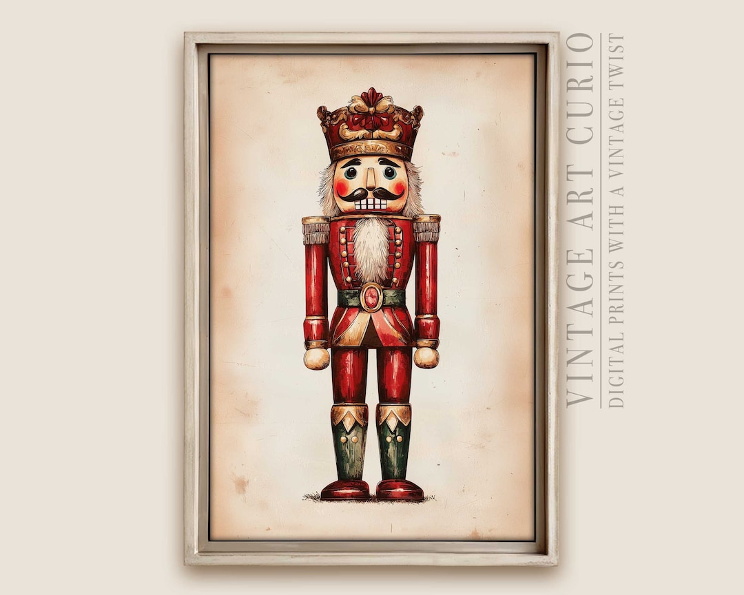 Vintage Nutcracker Digital Watercolor Painting Minimalist Neutral ...