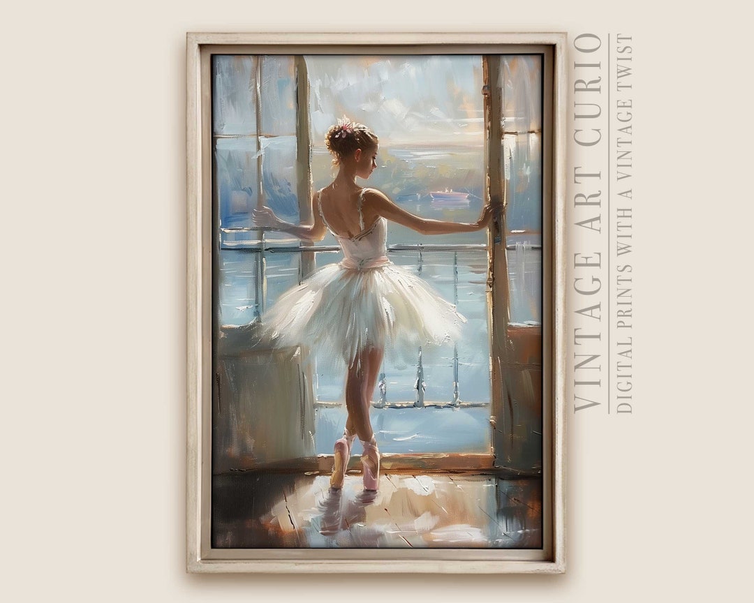 Antique Ballerina Dance Studio Decor Printable Wall Art, Neutral French ...