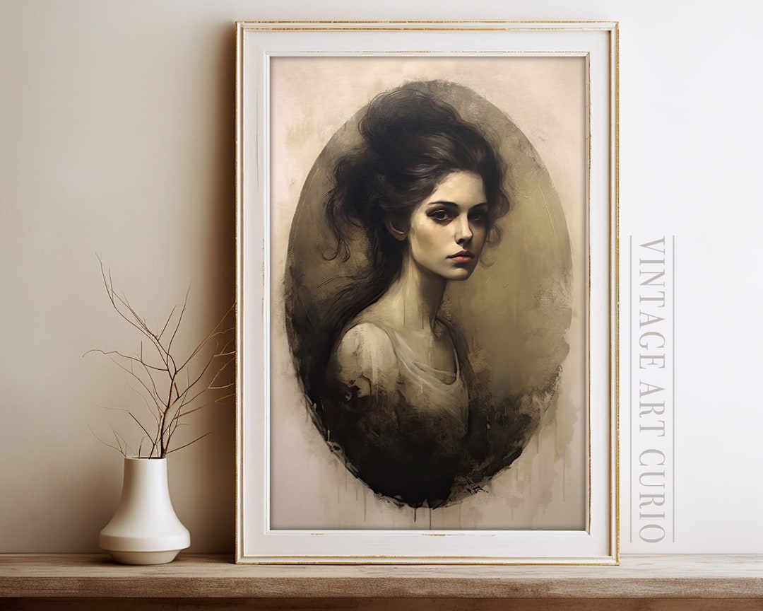 Vintage Girl Portrait Painting | Antique Portrait | Vintage PRINTABLE ...