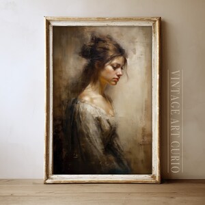 Vintage Girl Portrait Painting | Antique Portrait | Vintage PRINTABLE ...