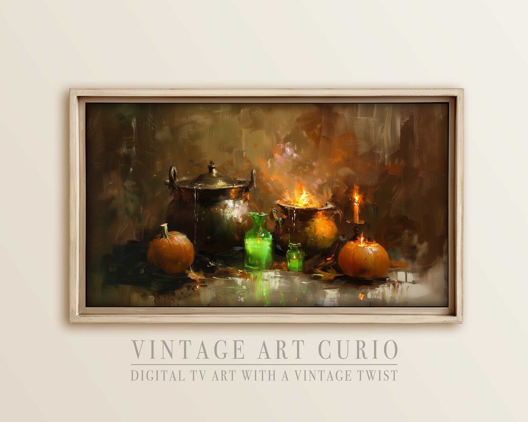 Witchy Halloween Frame TV Art, Rustic Autumn Farmhouse Screensaver ...