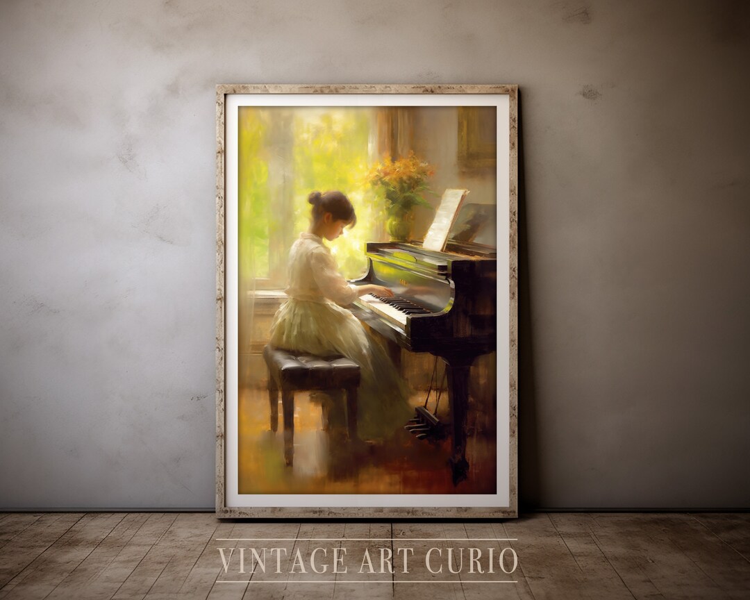 Musician Portrait Painting | Antique Femaile Pianist Portrait | Vintage ...