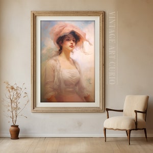 Vintage Rococo French Lady Painting Antique Female Portrait Oil ...