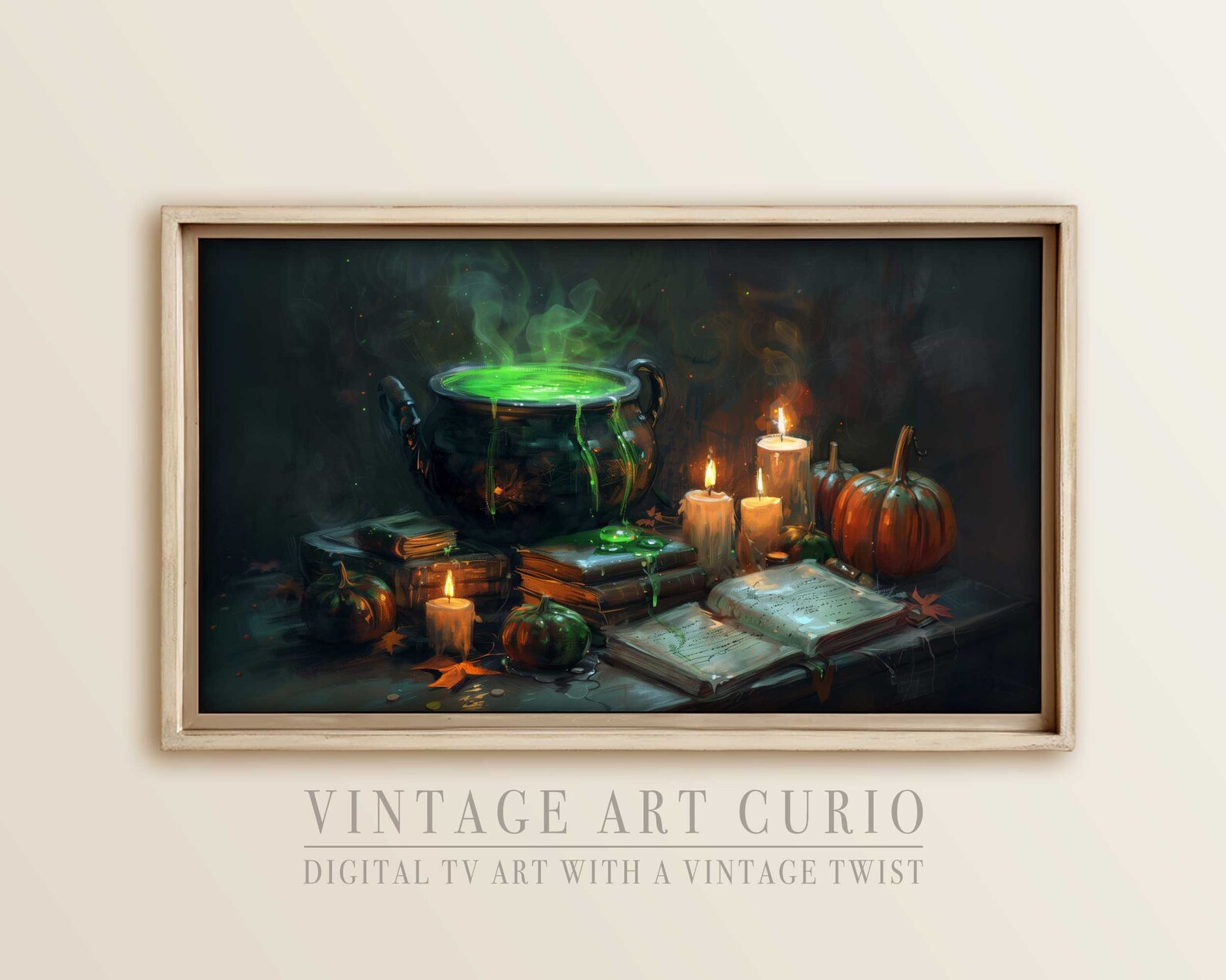 Witchy Halloween Frame TV Art, Rustic Autumn Farmhouse Screensaver ...