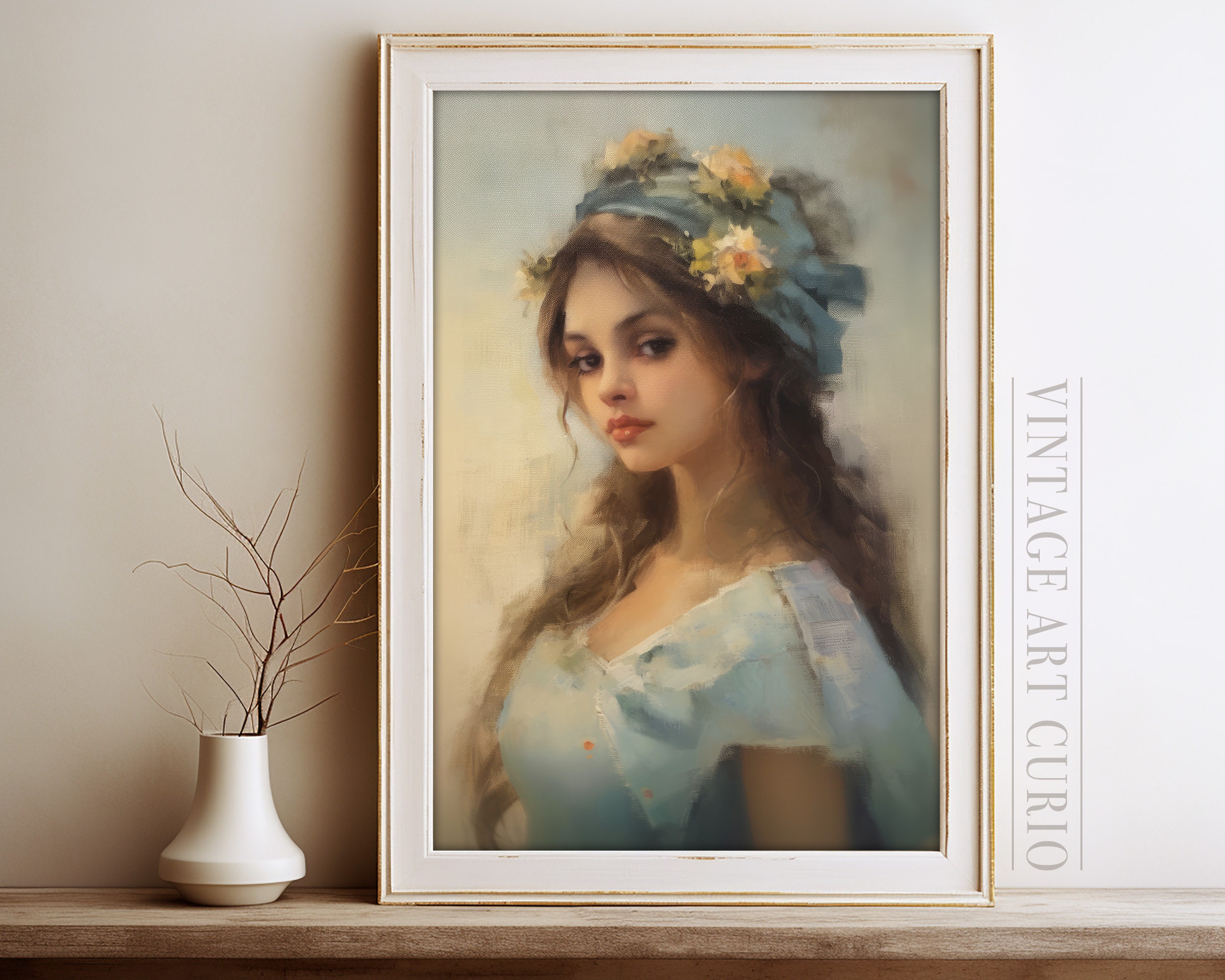 Vintage Rococo French Lady Painting Printable Digital Art Download - Etsy